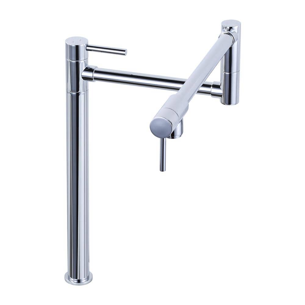 WOWOW Deck Mounted Pot Filler with Double Handle in Chrome 2315000C ...