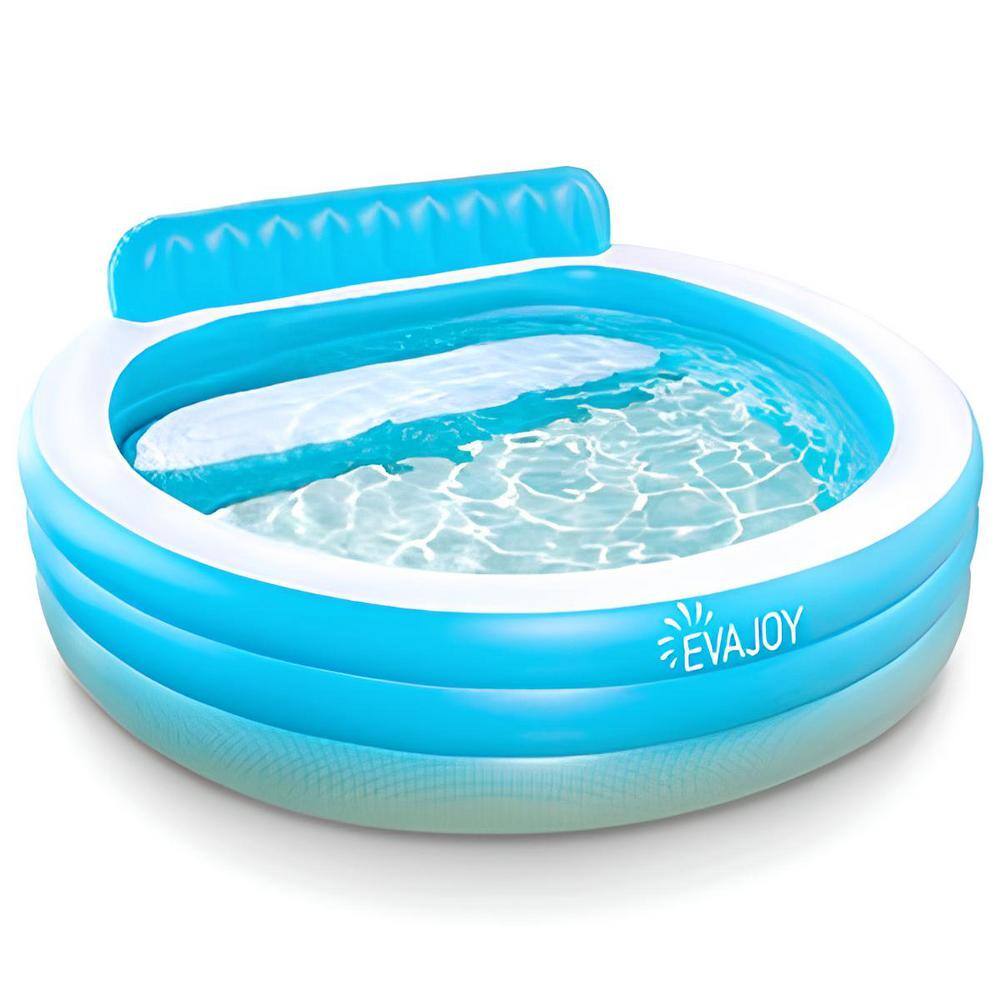 88 in. x 85 in. Above Ground Inflatable Swimming Family Pool 30 in. D ...