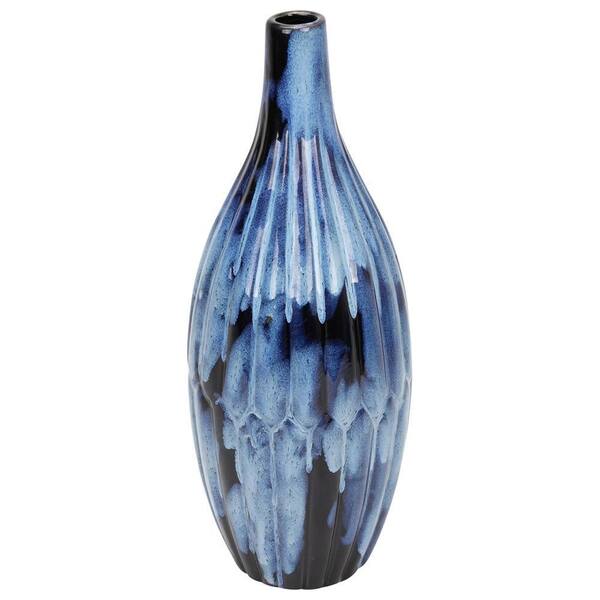 Jenna Blue Decorative Vase 20-288 - The Home Depot