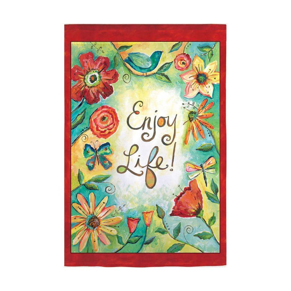 Evergreen Enterprises 18 in. x 12-1/2 in. Enjoy Life Garden Flag ...
