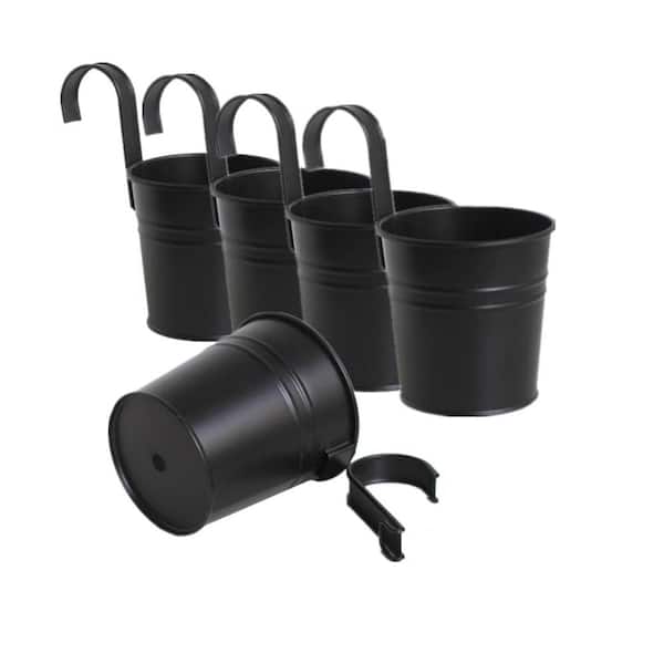 Hanging Flower Pots for Outdoor Indoor Plants with Removable Hooks, 5 ...