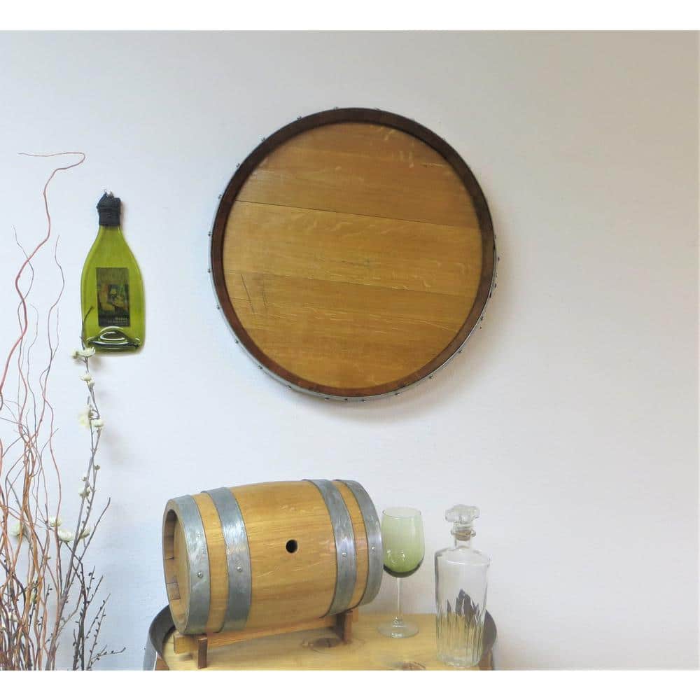 MGP Reclaimed Oak Barrel Head Plaque Lacquer Finish Wall Decor WMBH-14P ...
