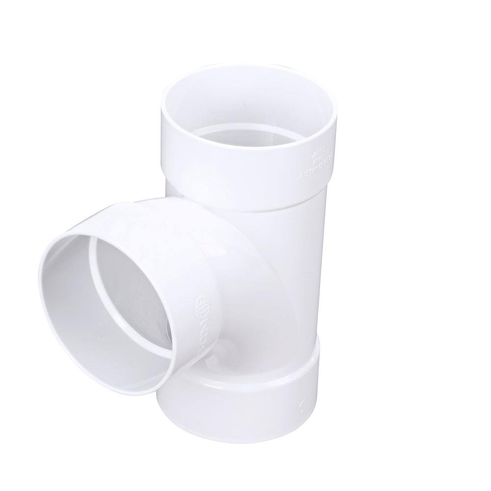 NDS PVC S&D Sanitary Tee, 4 in. Hub X Hub X Hub Fitting 4P09C - The ...