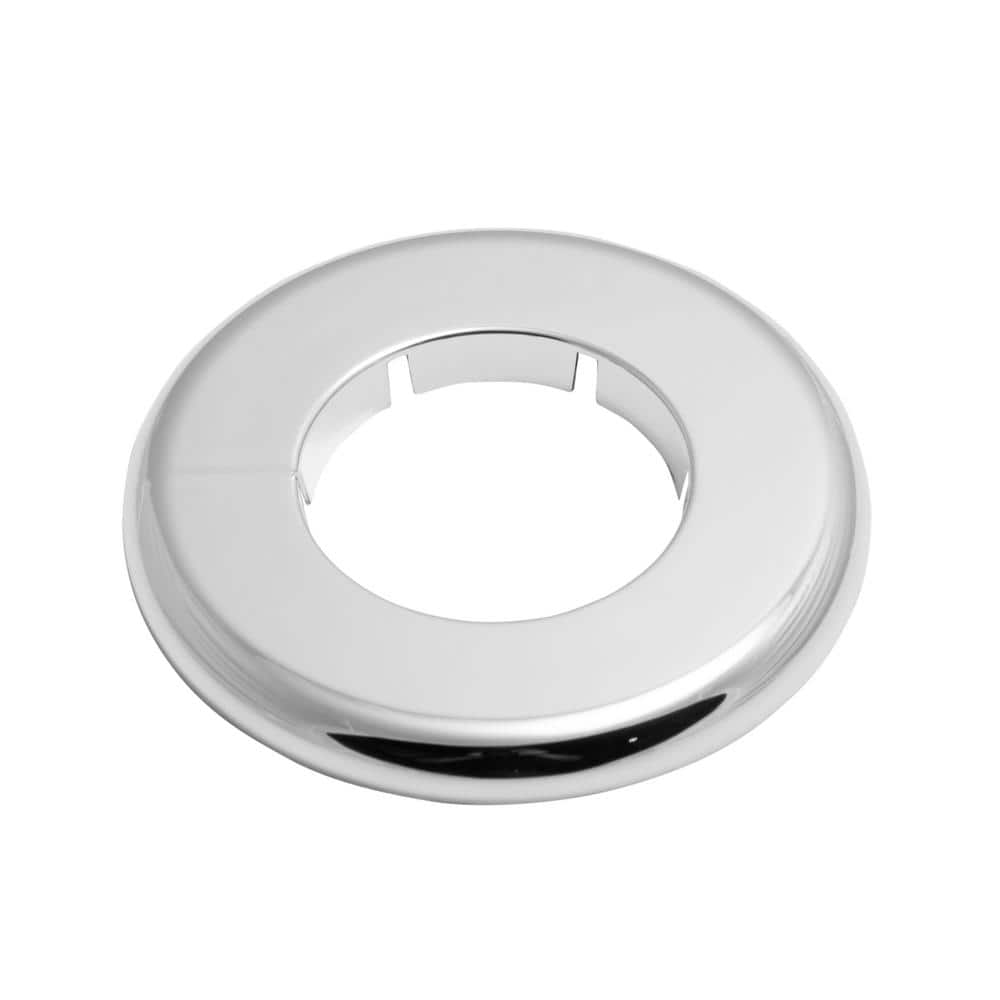 Oatey 1-1/2 in. Chrome-Plated Plastic Iron Pipe Size Flange Escutcheon ...