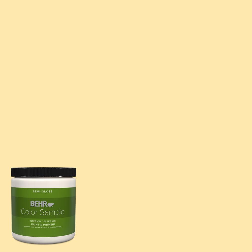 BEHR PREMIUM PLUS 8 oz. #350B-4 Lemon Souffle Semi-Gloss Interior ...