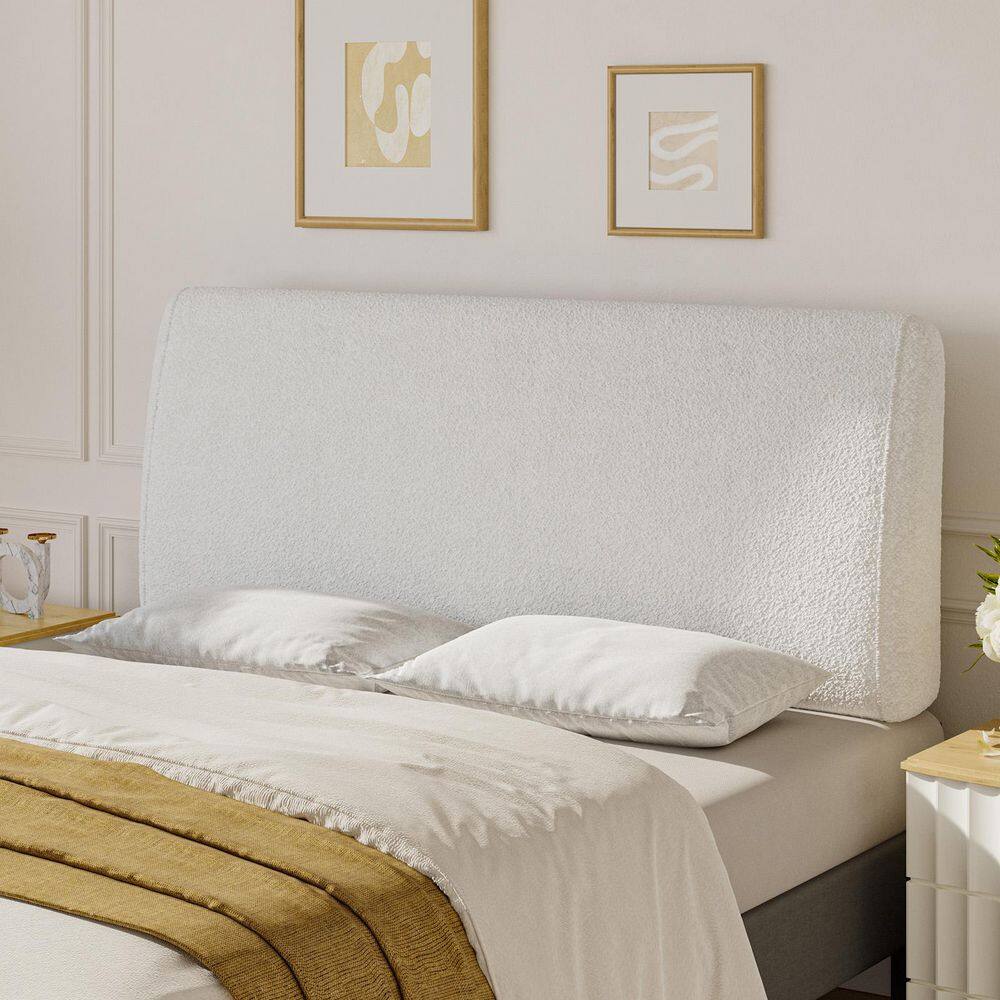 PINMOCO Beige Queen Ergonomic Upholstered Foam Headboard Adjustable ...