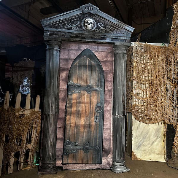 Haunted Hill Farm 6.7 ft. Life-Size Motion-Sensor Mausoleum Animatronic ...