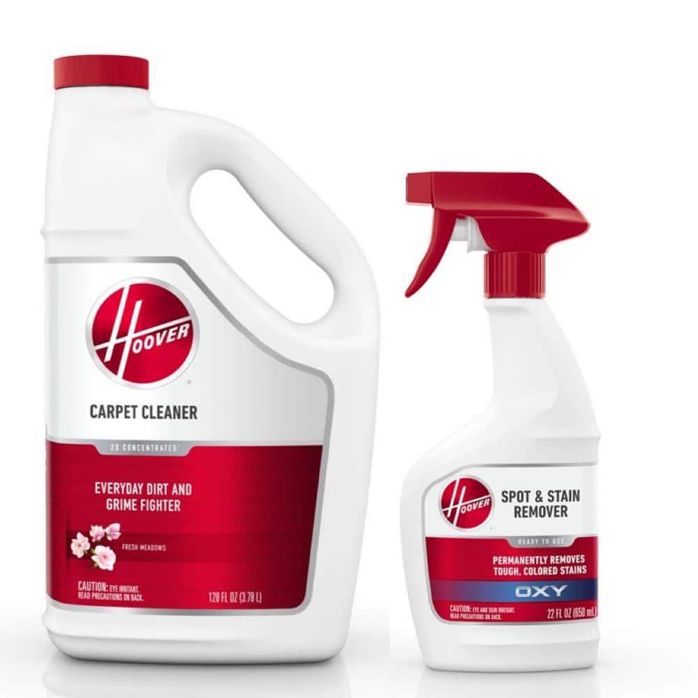 HOOVER 128oz. Renewal Carpet Cleaner Solution and 22oz. Oxy Stain Remover Carpet Cleaner Pretreatment Spray Color Stain Formula AH30932 AH30902 The Home Depot