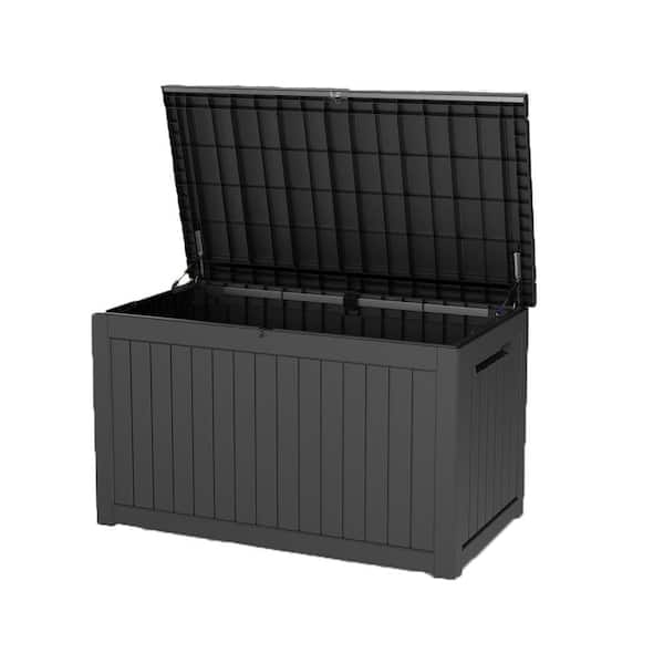 Outdoor Storage Box, 230 Gal. Lockable Resin Deck Box with Waterproof ...