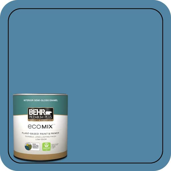 BEHR PREMIUM PLUS 1 qt. #M500-4 Hemisphere Semi-Gloss Enamel EcoMix ...