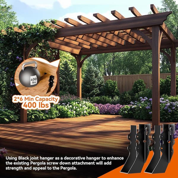 Afoxsos Steel Black 2 x 6 Joist Hangers Face Mount Hurricane Ties ...