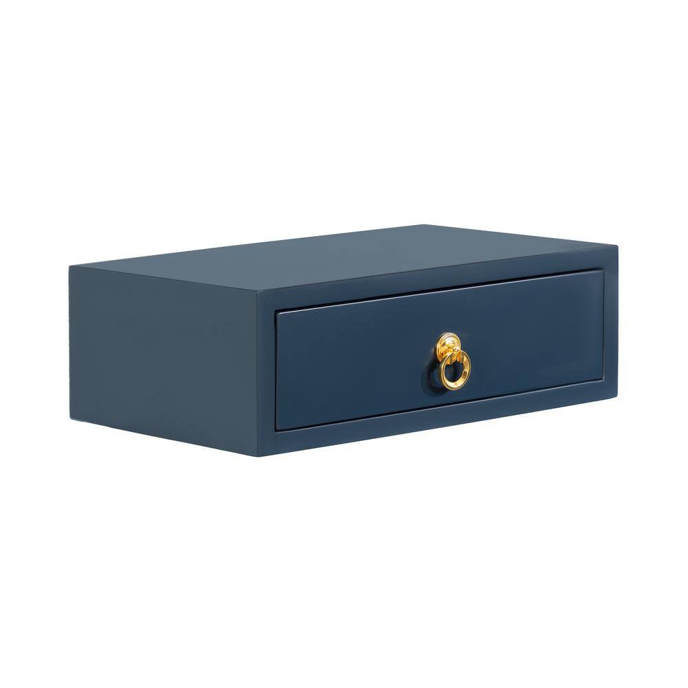 Kate and Laurel Decklyn 18.00 in. Navy Blue Rectangle MDF Glam End ...