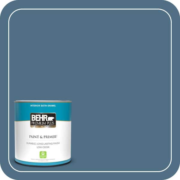 BEHR PREMIUM PLUS 1 qt. #S500-6 Shipyard Satin Enamel Low Odor Interior ...