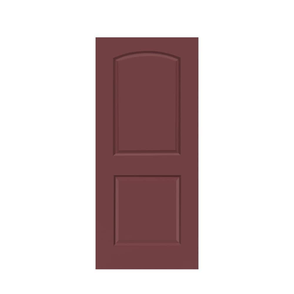 CALHOME 36 in. x 80 in. Maroon Stained Composite MDF Hollow Core 2 ...