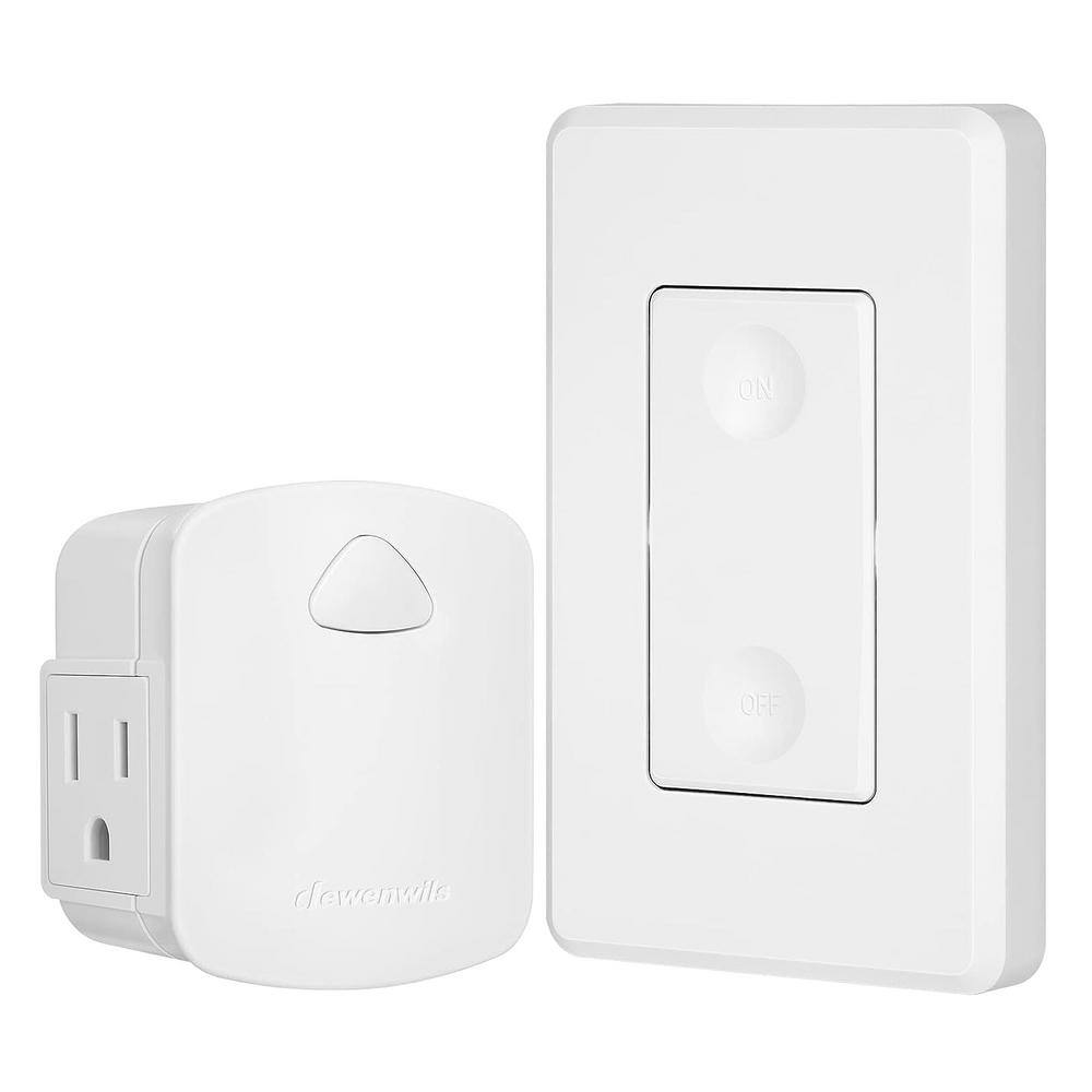 DEWENWILS Wireless Light Switch Remote Control Outlet, White HRLS11K1 ...