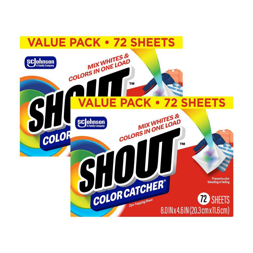 Shout Color Catcher, Dye-Trapping Sheets, 72-Sheets Fabric Stain ...