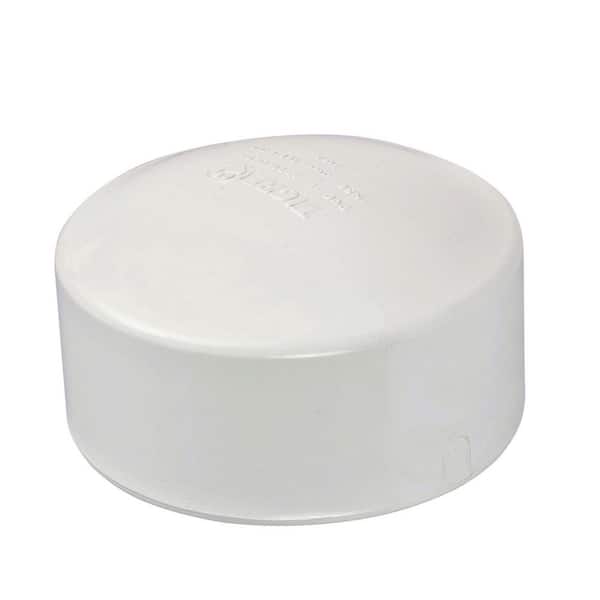 PLUMBFLEX 2 in. White Rigid PVC DWV Cap, 0.21 ft. Long, Hub Connection ...