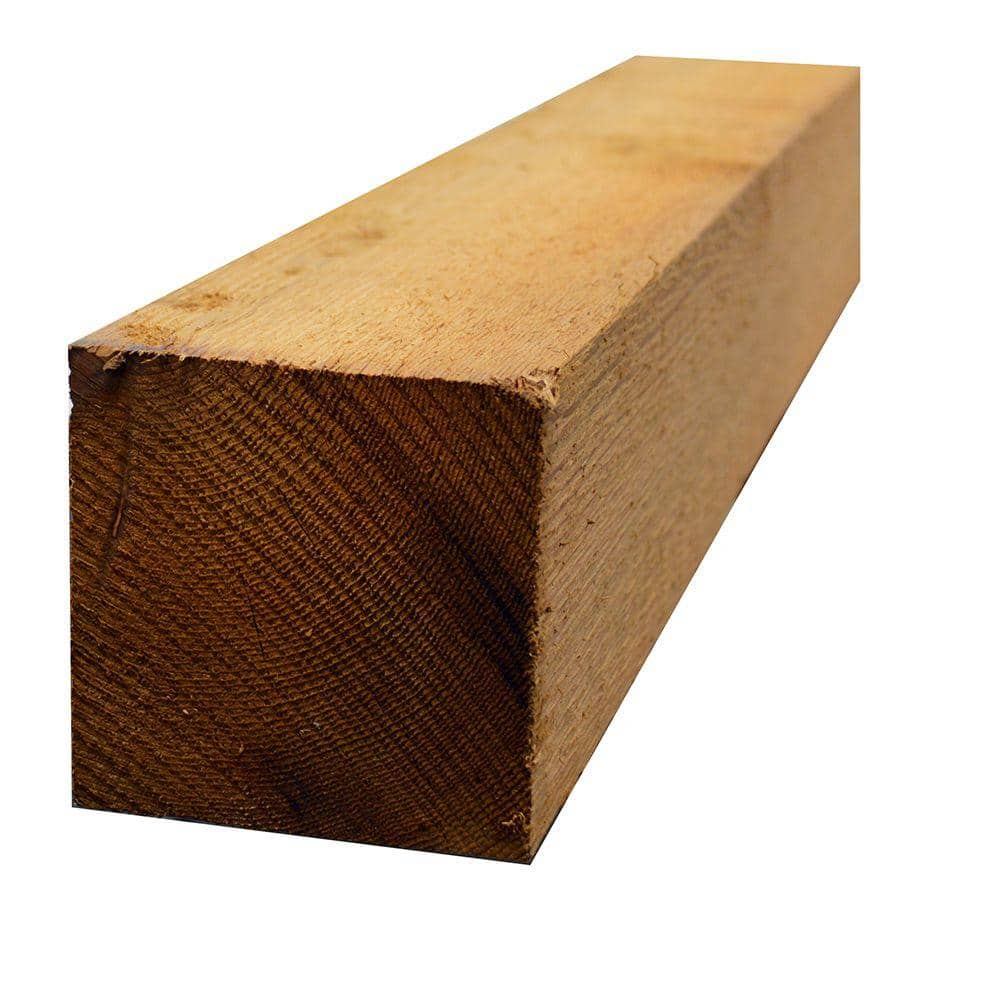 4 in. x 4 in. x 8 ft. Rough Cedar Board 44CSR08 - The Home Depot