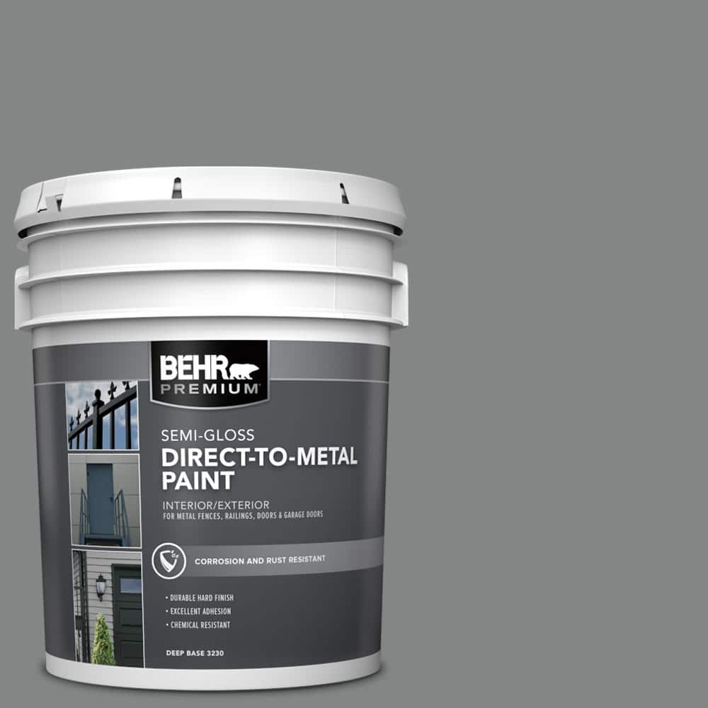 BEHR PREMIUM 5 gal. #PFC-63 Slate Gray Semi-Gloss Direct to Metal ...