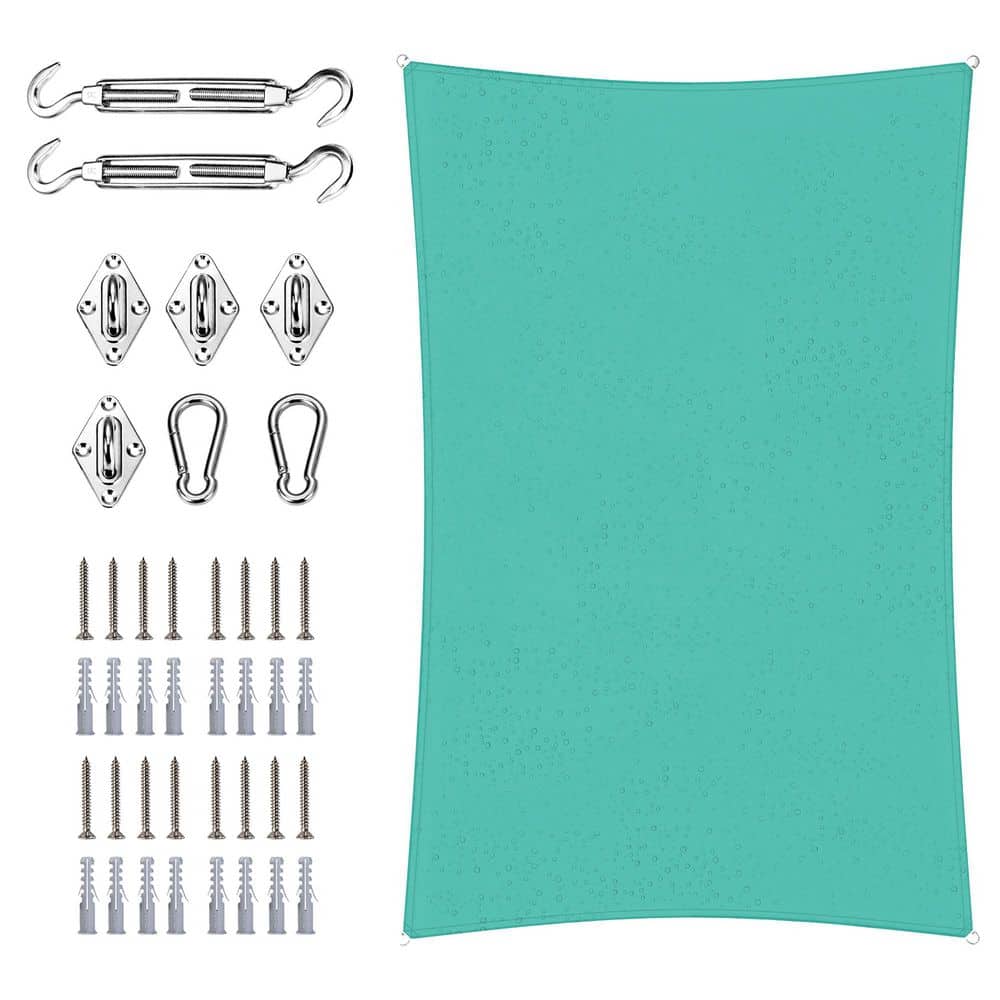 ROYAL SHADE 7 ft. x 12 ft. Rectangle Waterproof Shade Sail with ...