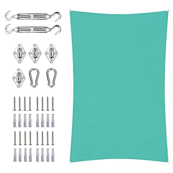 ROYAL SHADE 7 ft. x 12 ft. Rectangle Waterproof Shade Sail with ...
