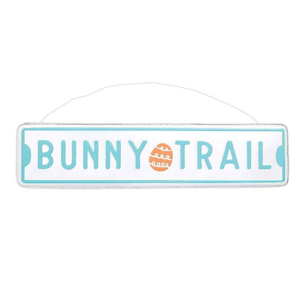 Amscan 5.25 in. x 22.4 in. Easter Bunny Trail Street Sign (2-Pack ...