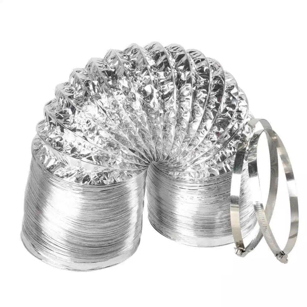 Lukvuzo 4 in. x 25 ft. Flexible Aluminum Air Ducting Dry Ventilation ...