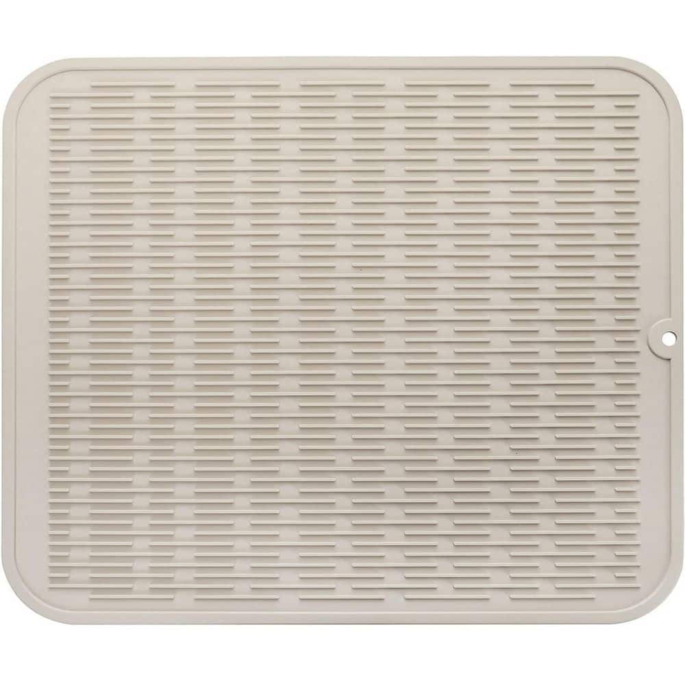 Wudkey 24 in. x 18 in. Beige Heat-Resistant Silicone Dish Drying Mat ...