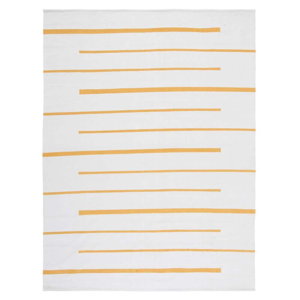 SAFAVIEH Montauk Ivory/Gold 8 ft. x 10 ft. Geometric Lines Area Rug ...