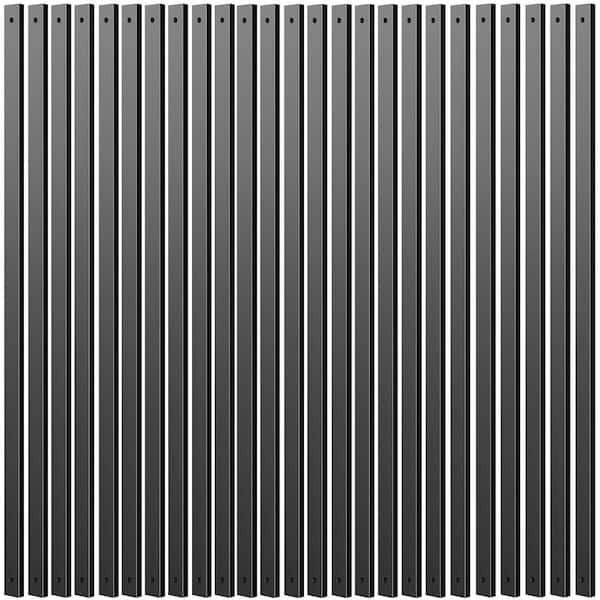 Afoxsos 32 in. H x 5.9 in. W Black Metal Stair Railing Kit Straight ...