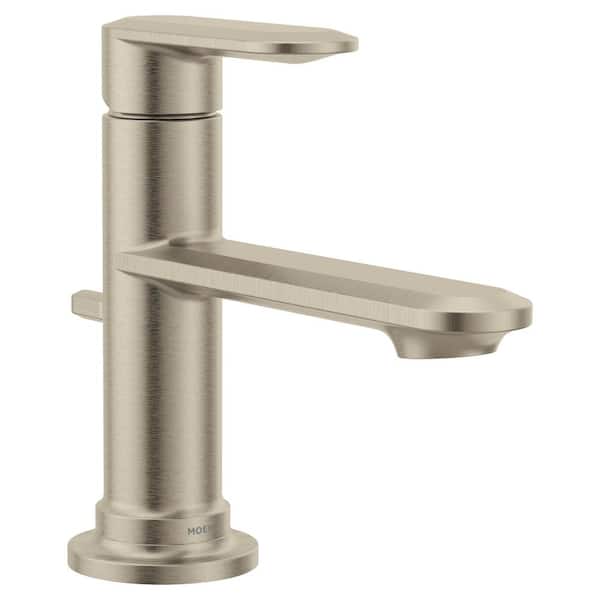 MOEN Greenfield Single Handle Single Hole Bathroom Faucet in Brushed ...