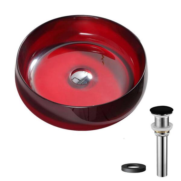 INSTER Iridescent 15.75 inch Crystal Red Solid Surface Resin Stone ...