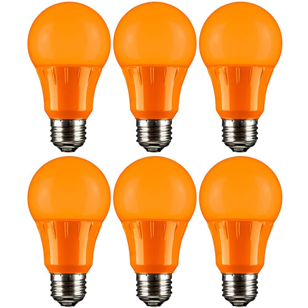 Sunlite 22-Watt Equivalent A19 LED Orange Light Bulbs Medium E26 Base ...