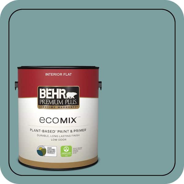 BEHR PREMIUM PLUS 1 gal. #S440-4 Tower Bridge Flat EcoMix Plant-Based ...