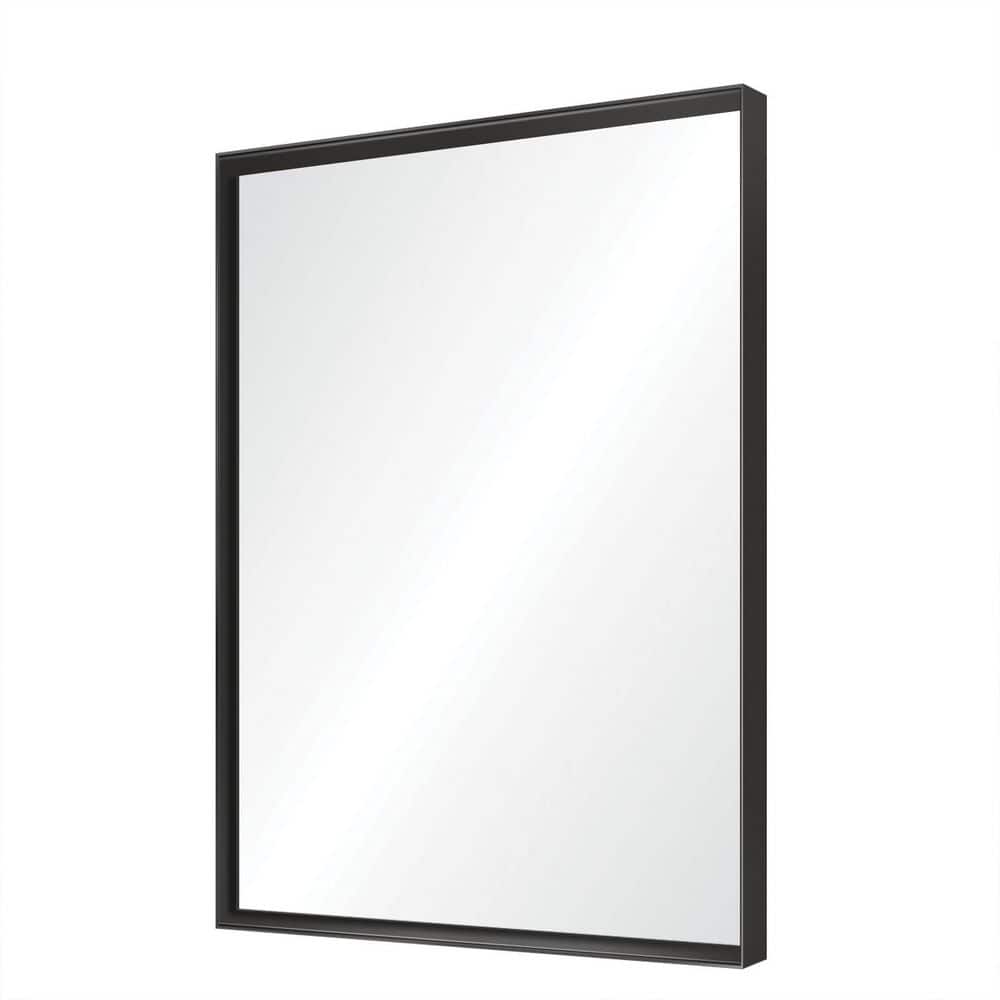 GOGEXX 24 in. W x 30 in. H Wall Mounted Mirror with Black Aluminum ...