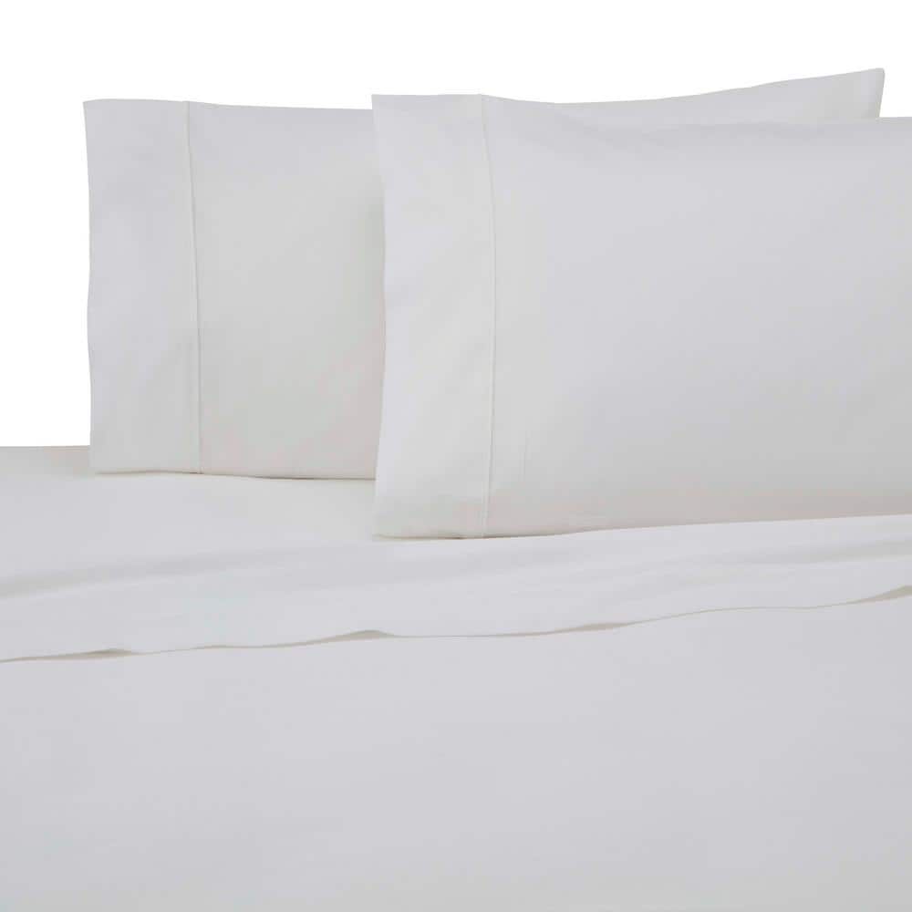 Modern Living 3-Piece True White Solid 300 Thread Count Cotton Twin XL ...