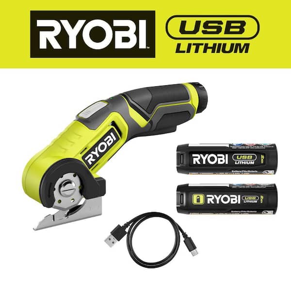 RYOBI USB Lithium Power Cutter Kit with USB Lithium 2.0 Ah Lithium ...