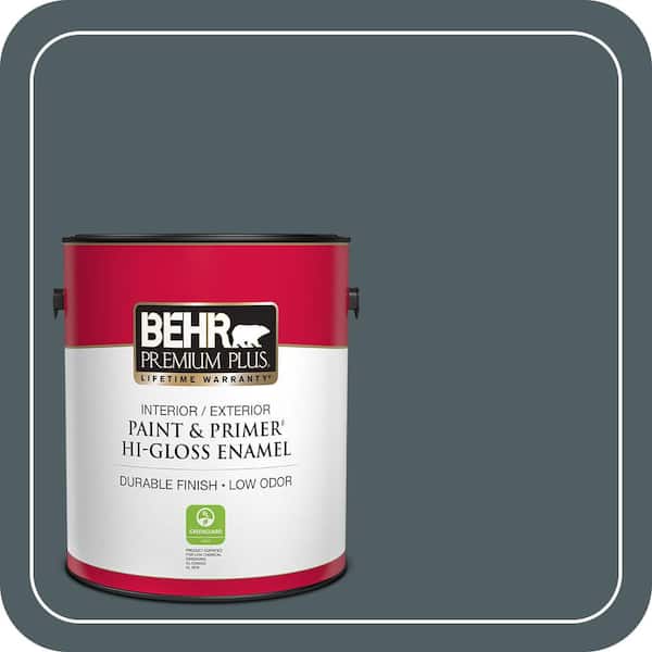 BEHR PREMIUM PLUS 1 gal. #740F-6 Marine Magic Hi-Gloss Enamel Interior ...