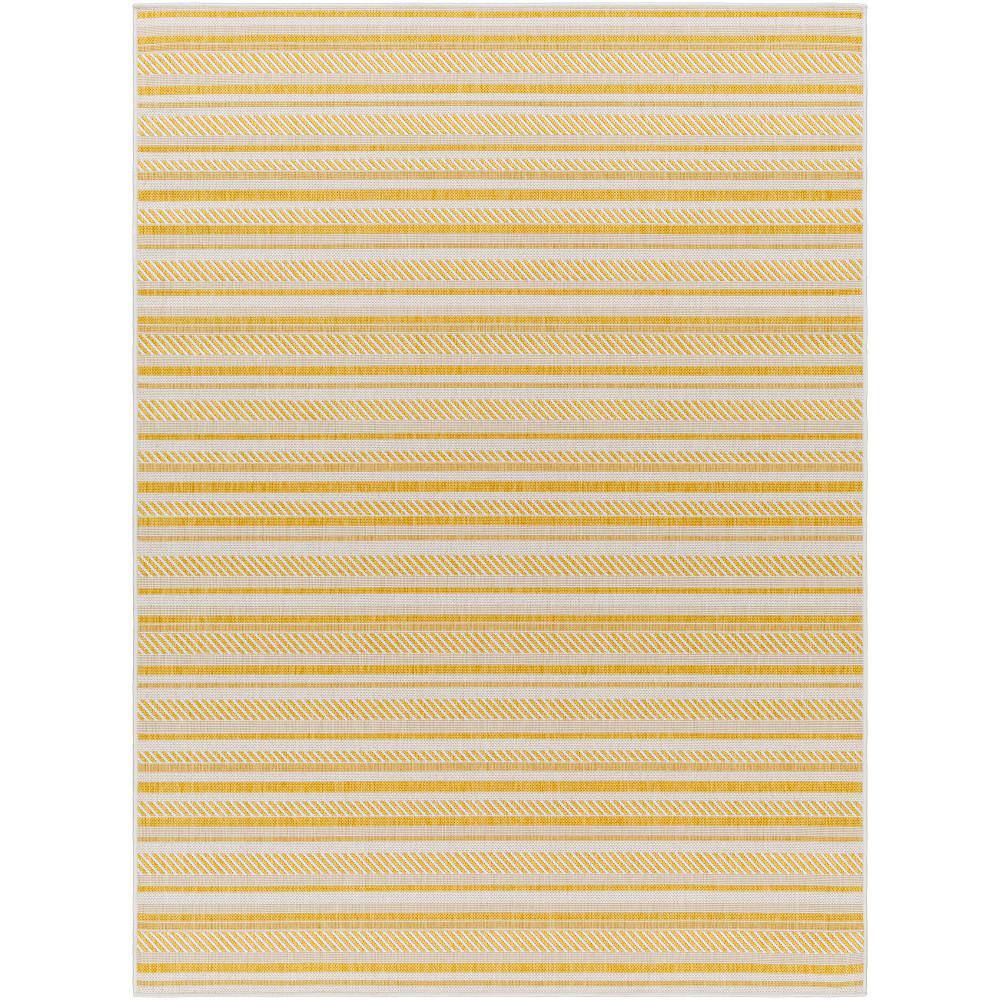 Livabliss Llyr Yellow Doormat 2 ft. x 3 ft. Striped Indoor/Outdoor Area ...