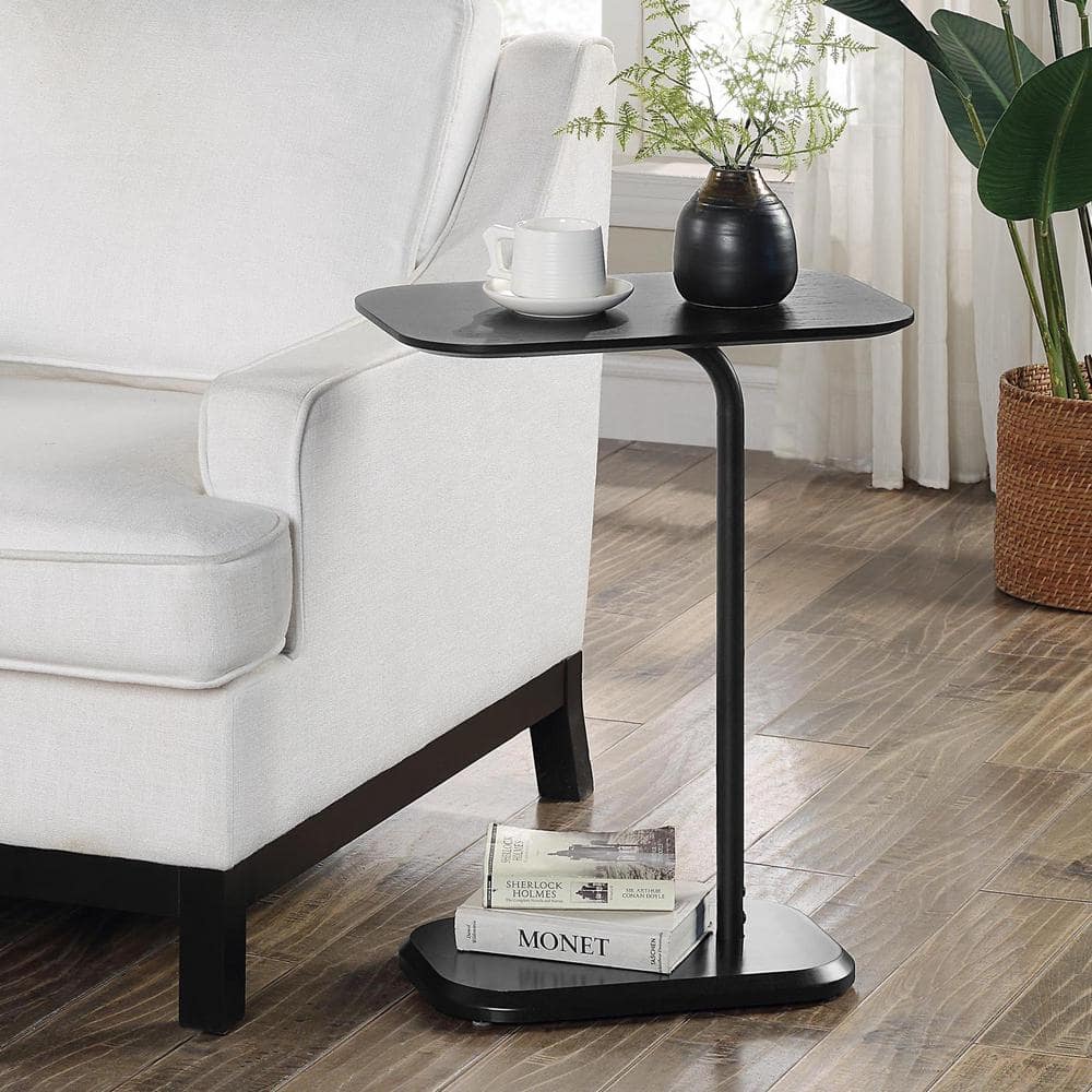 Convenience Concepts Oslo 25.25 in. H Black Wood C End Table S20-489 ...