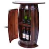 Vintiquewise Wooden Wine Barrel Console Bar End Table Lockable Cabinet ...