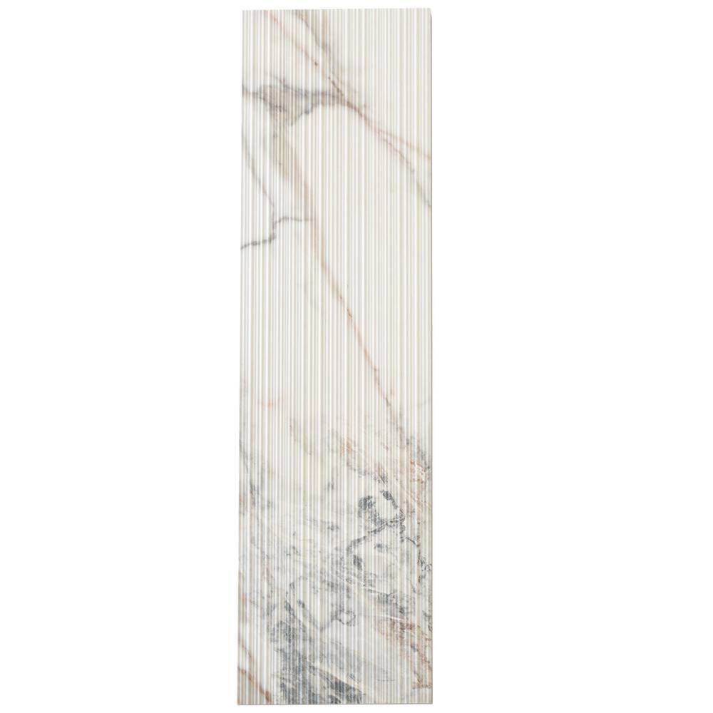 Apollo Tile Pinnacle 12 in. x 48 in. Matte Cool White with Subtle Gray ...