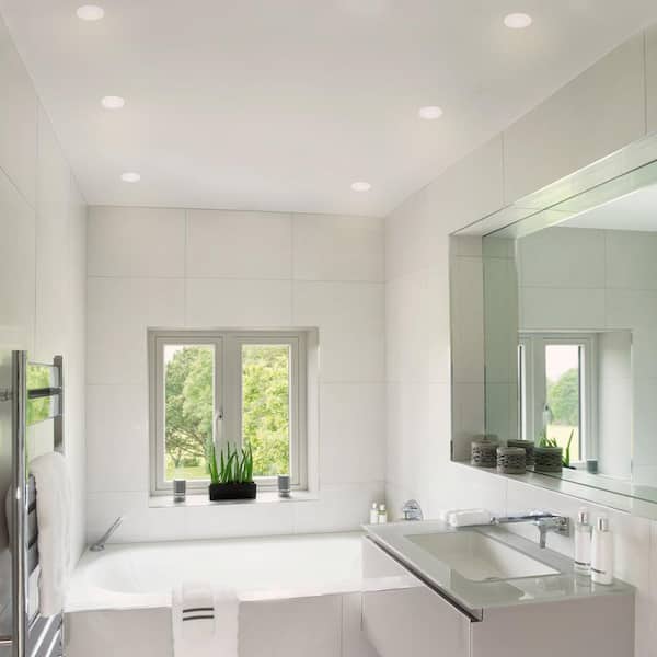 Commercial Electric Box on Top Integrated LED 4 in Round Canless Recessed Light for Kitchen Bathroom Livingroom White Soft White 18 Pack 91514 VB3 The Home Depot