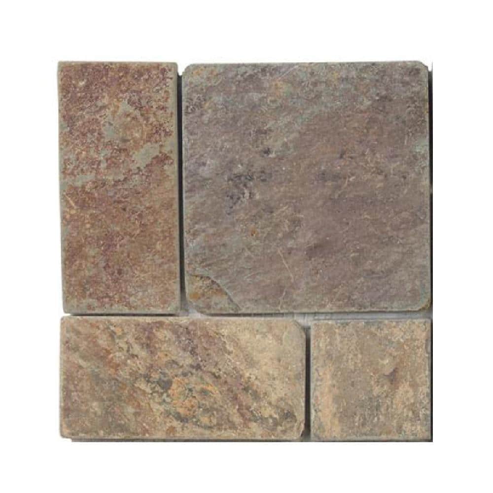 Reviews for Jeffrey Court Take Home Tile Sample - Rust Block Medley 4.5 ...