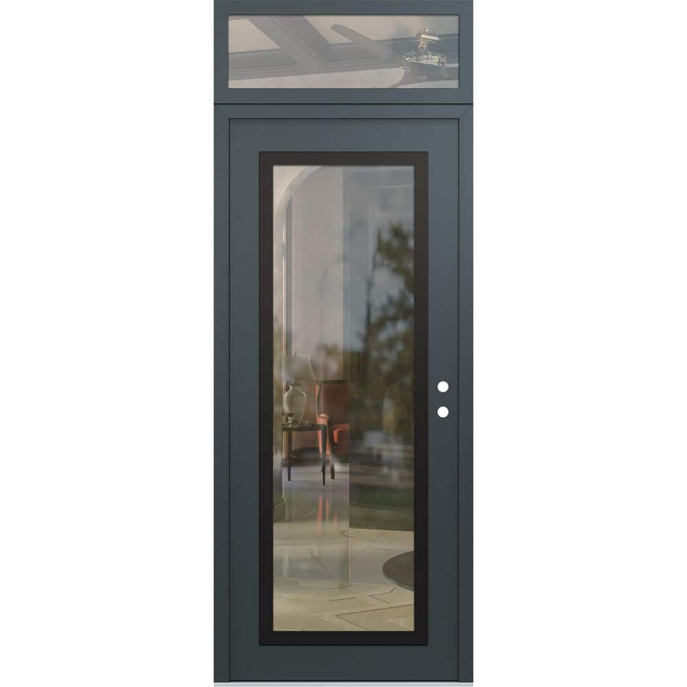 Tessari Doors C1 36 in. x 96 in. Black P Left-Hand/Inswing Clear Glass ...