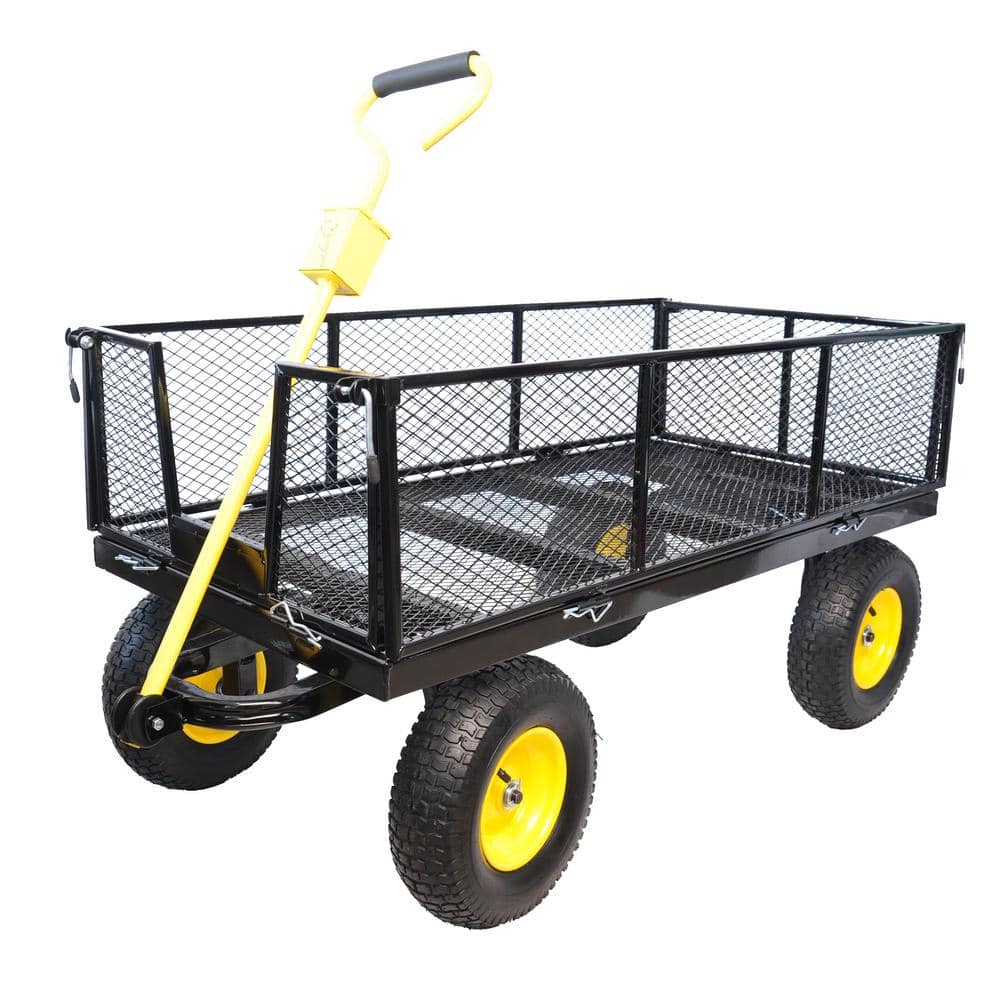 Tatayosi 4.9 Cu. Ft. Heavy-Duty Metal Folding Wagons Cart, Outdoor ...