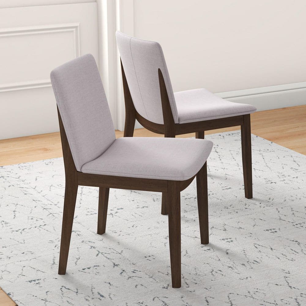 Noble House Sidney Beige Fabric Mid-Century Modern Curved Back Dining ...