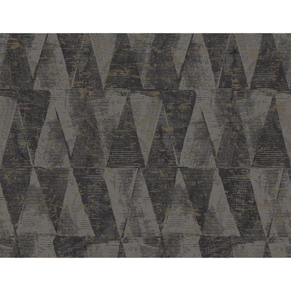 CASA MIA Geo Triangles Black Paper Non Pasted Strippable Wallpaper Roll ...