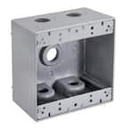 Southwire 4 in. W x 2-1/8 in. D Steel Metallic 2-Gang Square Switch Box ...