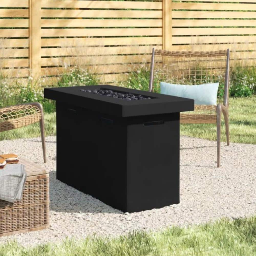 25 in. H x 42 in. W Fiber Reinforced Concrete Propane Outdoor Fire Pit ...